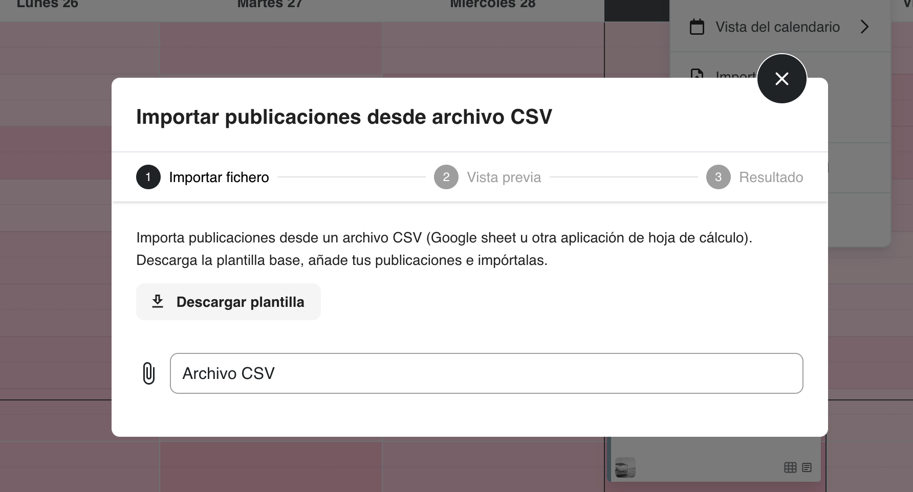 Cómo programar contenido desde un archivo CSV en Influencity